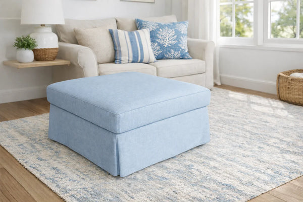 Lilly Loose Cover Ottoman – Daia Home