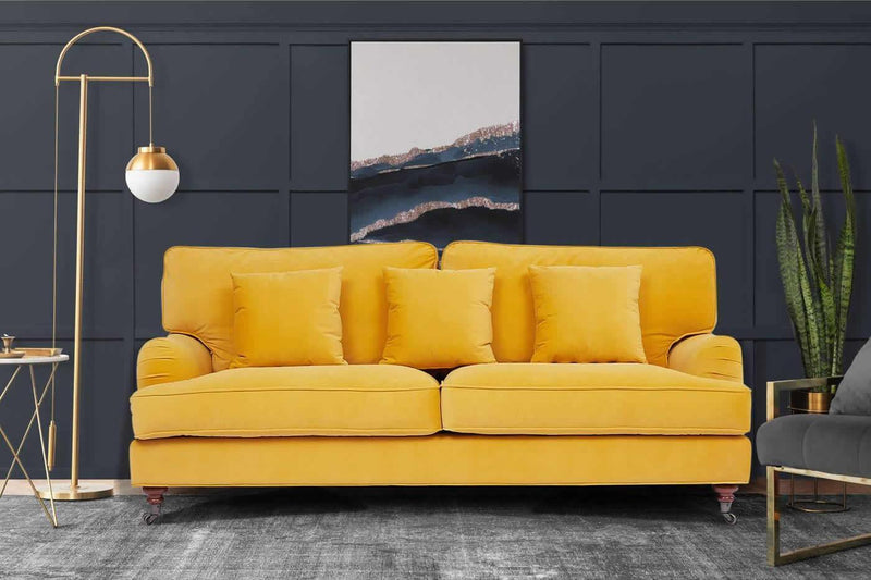 Abbie Classic English Sofa With High Back and Feather Seats – Daia Home