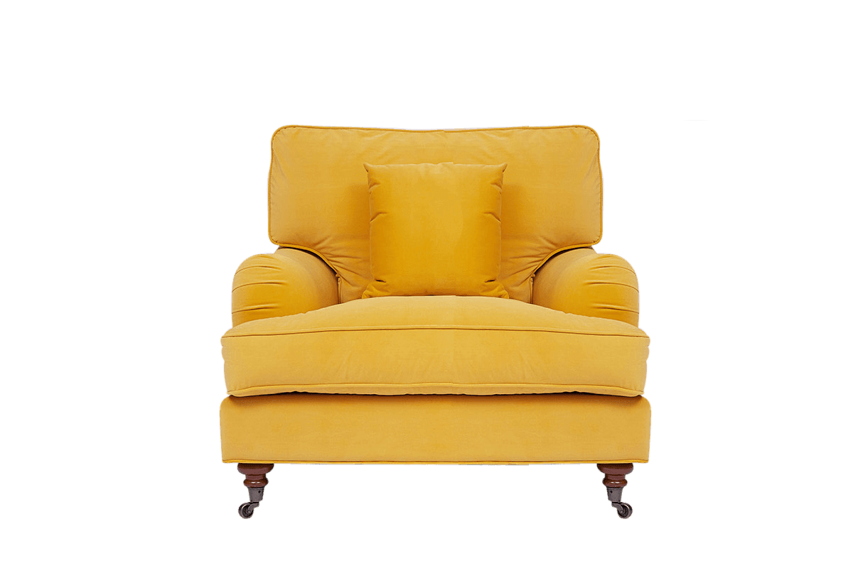 Abbie Classic English Armchair With High Back and Feather Seat – Daia Home