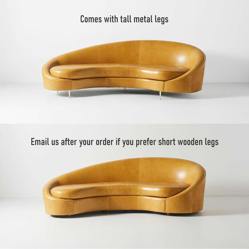 Gianna Curved Leather Sofa – Daia Home